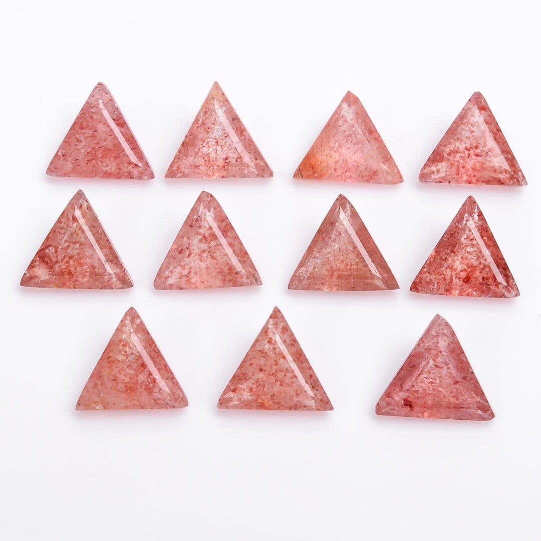 Red Strawberry Quartz Triangle Step Cut, Natural Strawberry Loose ...