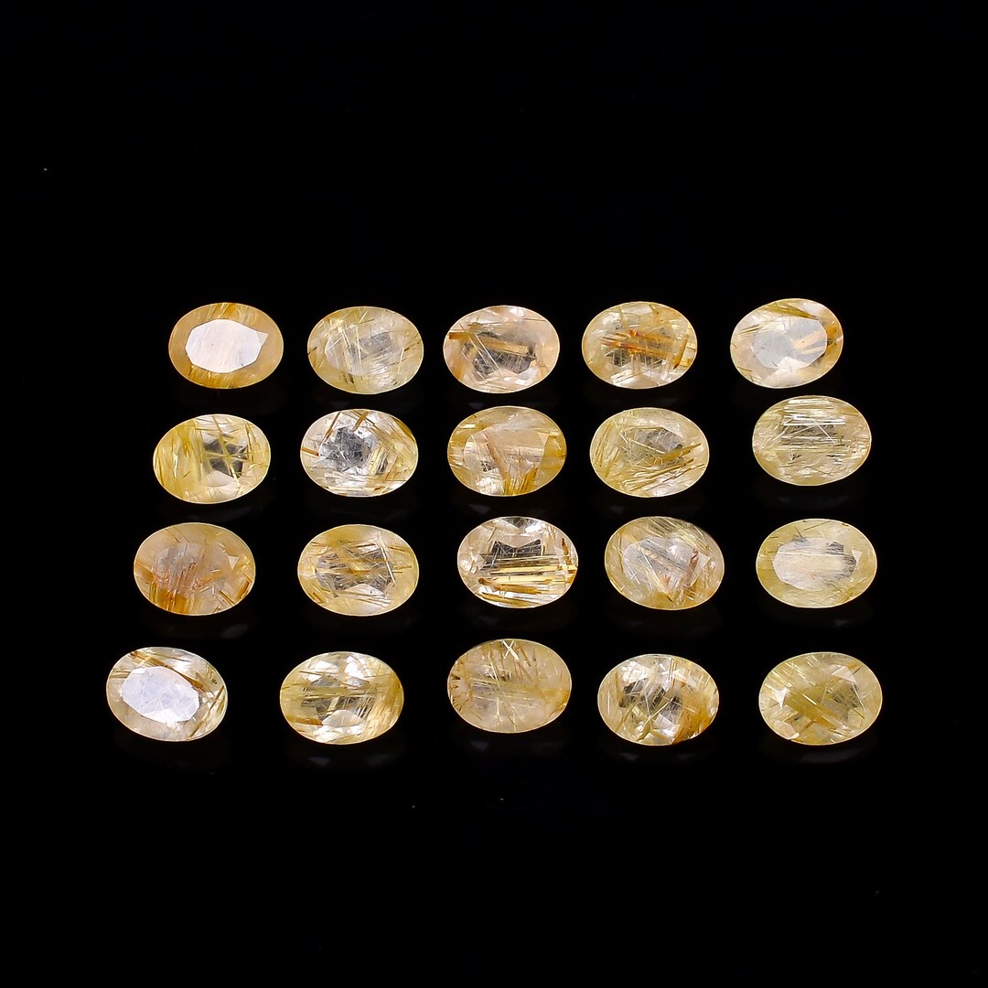 Natural Golden Rutile Oval Brilliant Cut, Loose Gemstone for Jewelry ...