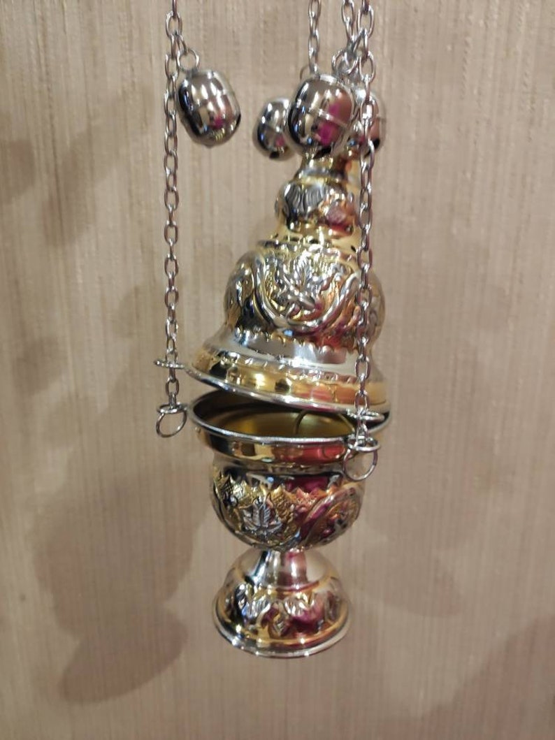 Handmade Brass Church Incense Burner With Chains, Orthodox Censer - Etsy