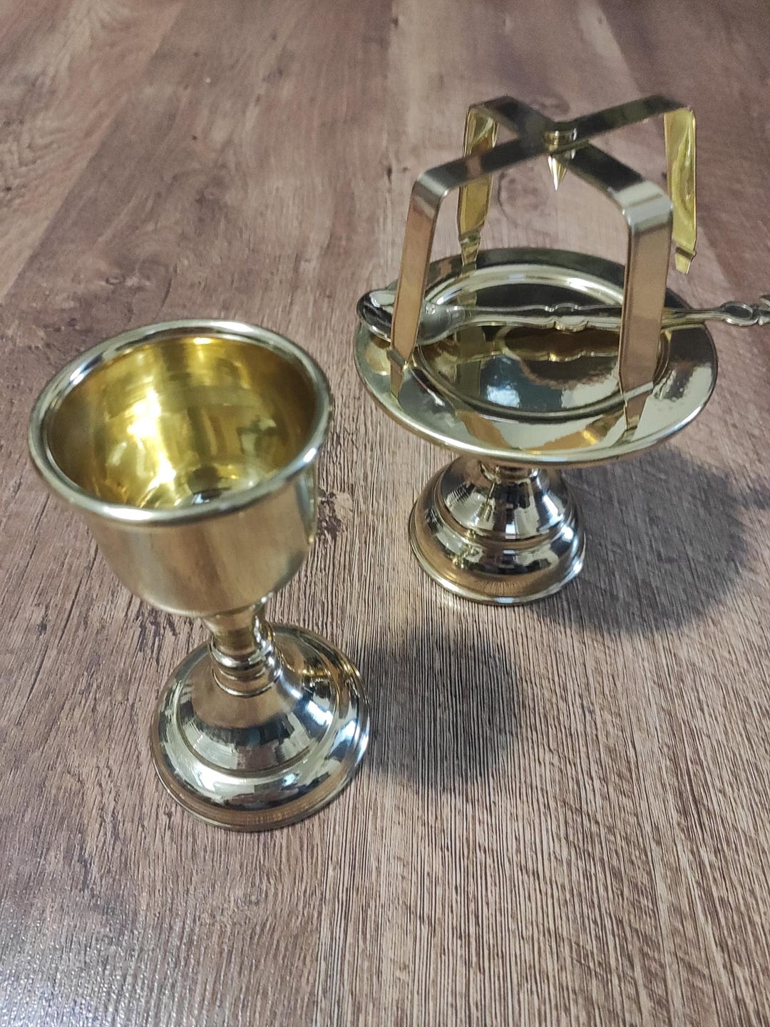 Small Orthodox Eucharistic Set, Gold Plated Brass Cup 0.1L, Holy ...