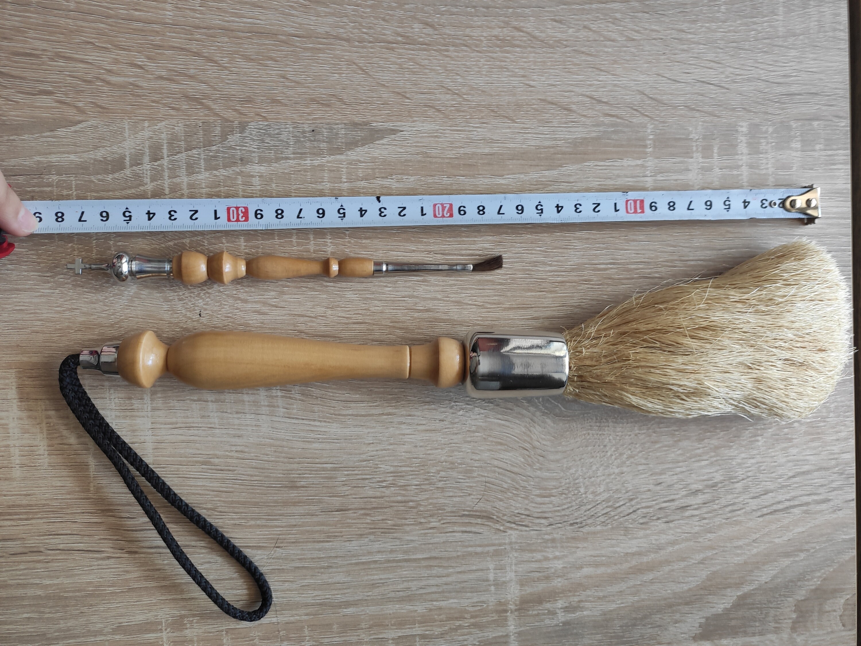 Liturgical Set: Portable Aspergillum, Brush, Spears With Carved Wooden ...