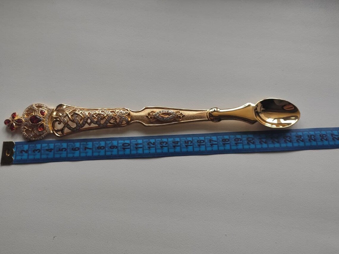 Eucharistic Spoon in Gift Box Litugical Golden Plated Brass - Etsy