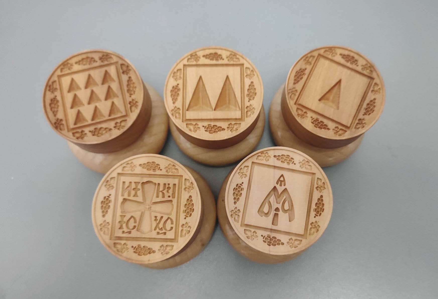 Set of 5 Prosphora Stamps, 48 Mm Size Orthodox Church Prosphora Stamp ...