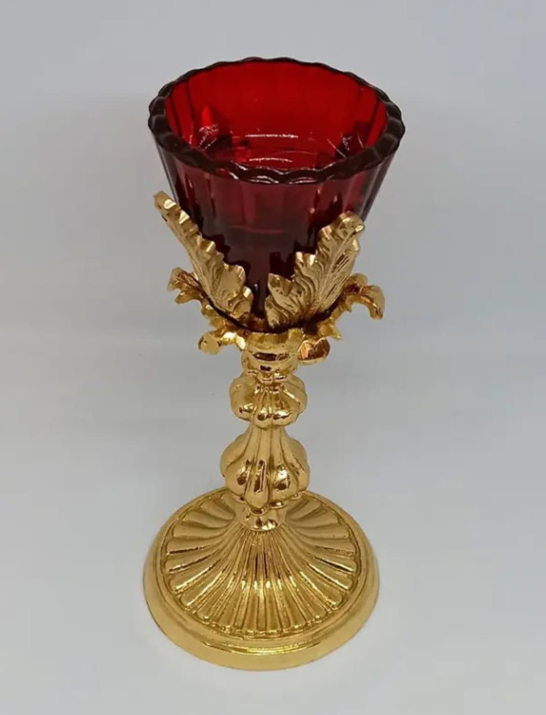 Stand Table Censer - Altar Vigil Lamp and Cup - Brass Vigil Lamp ...