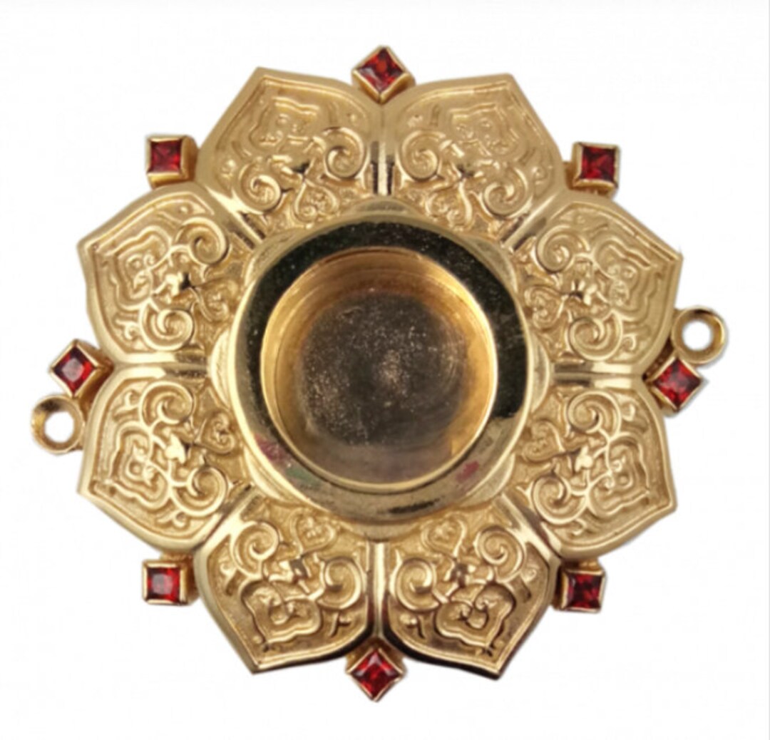 Reliquary, Small Cross for Holy Relics Saver in Brass, Icons Reliruary ...