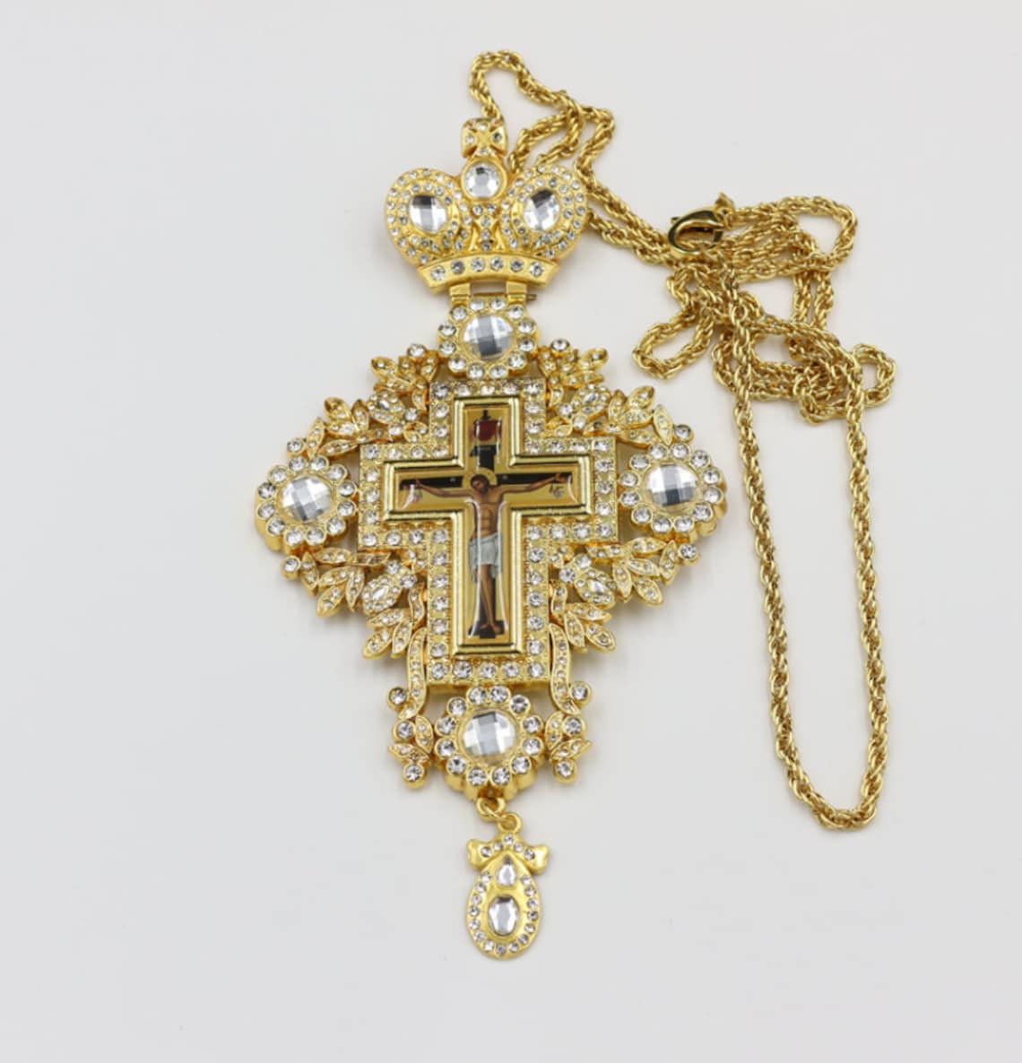 Orthodox Priest Cross, Brass Crusifis of Jesus Christ, Pendant Pectoral ...