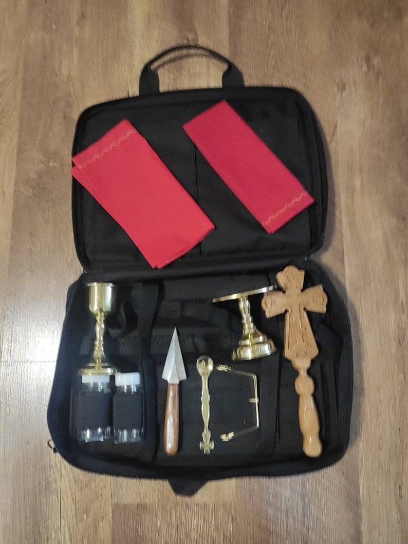 Liturgical Traveler Set: Priest Communion Cup, Wooden Cross, Spear - Etsy