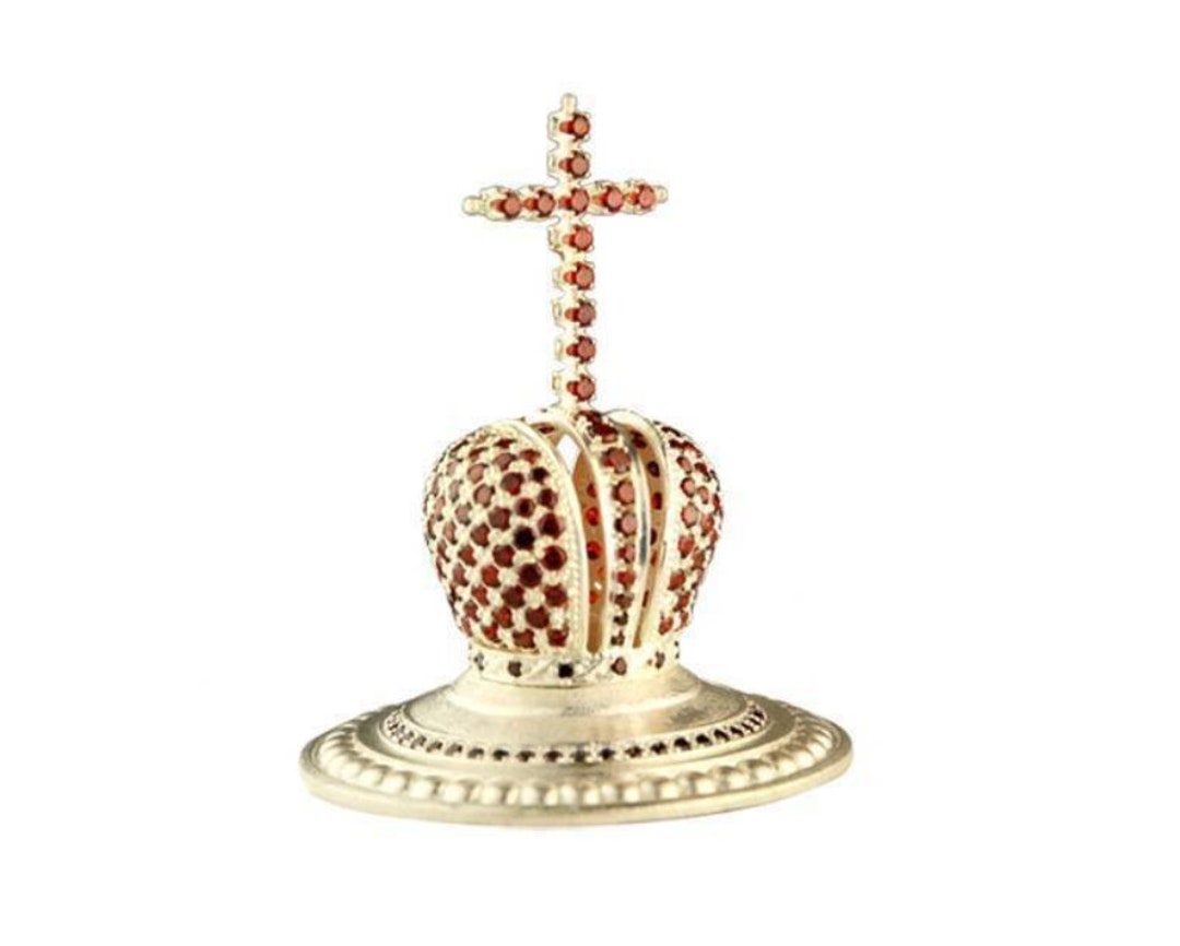 Brass Miter Cross With Gilded Inserts, Cross for Bishops Mitra, Cross ...