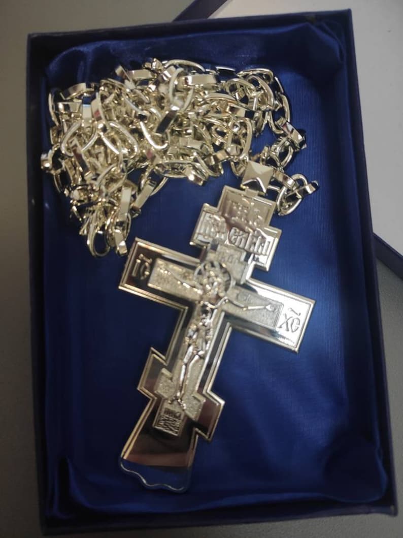 Orthodox Priest Pectoral Cross Necklace: Church Brass Pendant - Etsy