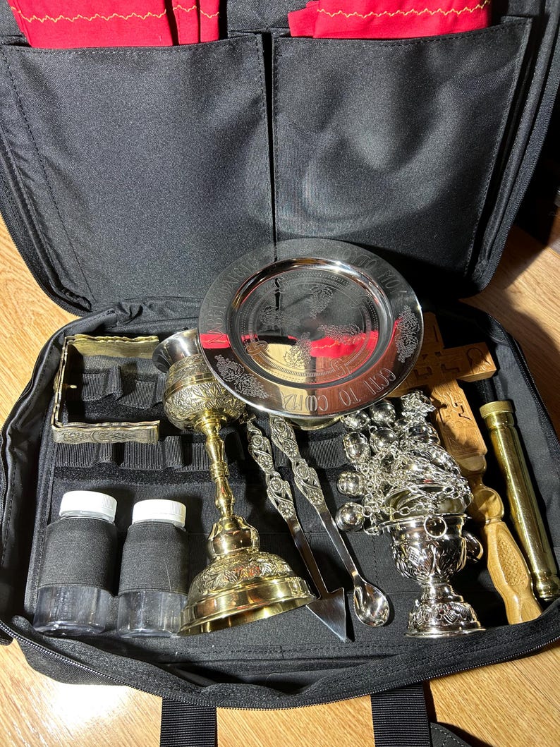 Travel Communion Set in Case: Liturgical Eucharistic Kit - Etsy