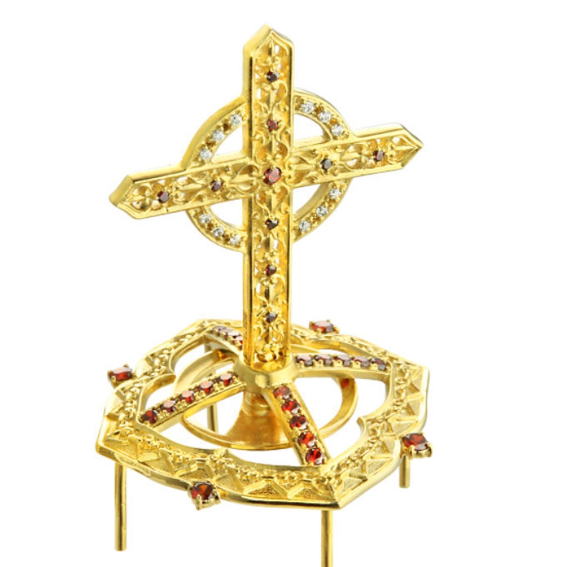 Brass Miter Cross With Gilded Inserts Cross for Bishops - Etsy