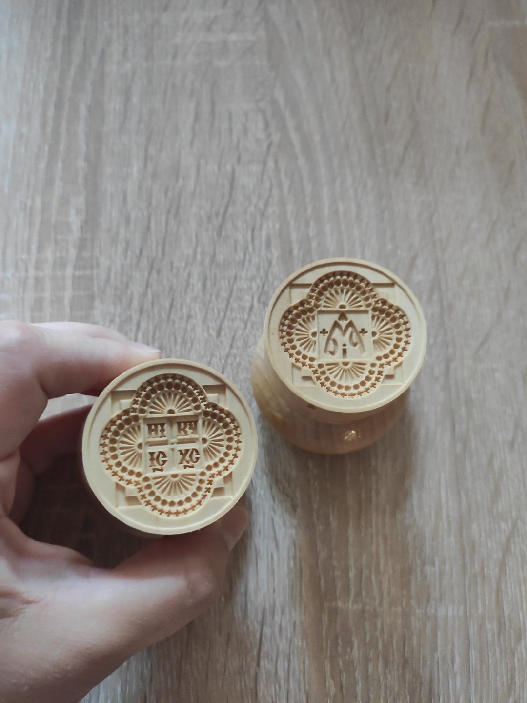 Set of 2 Prosphora Stamps, 45 Mm Size Orthodox Church Prosphora Stamp ...