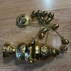 Gold Censer, Church Incense Burner With Chain Greek Style, Vessels for ...