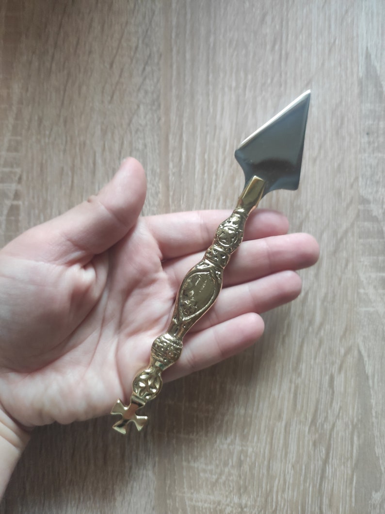 Liturgical Spear, Orthodox Communion Spear for Prosphora, Engraved ...