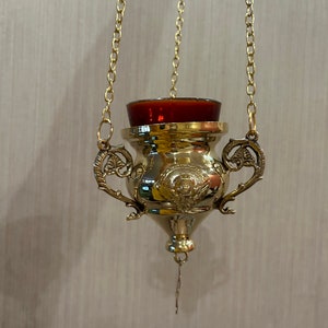 Church Pendant Lamp in Nickel or Brass, Lampada, Christian Icon Lamp ...