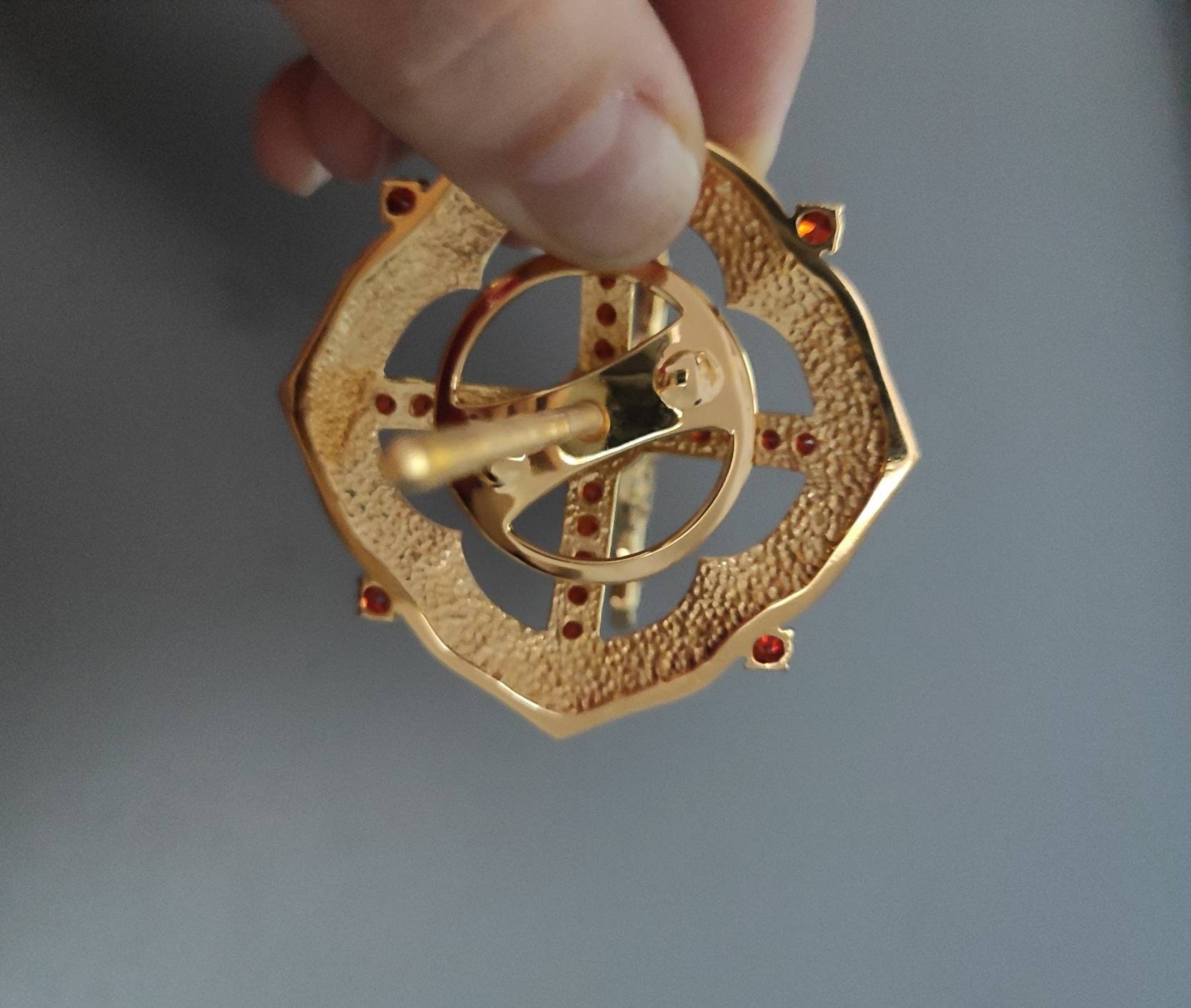 Brass Miter Cross With Gilded Inserts, Cross for Bishops Mitra, Cross ...