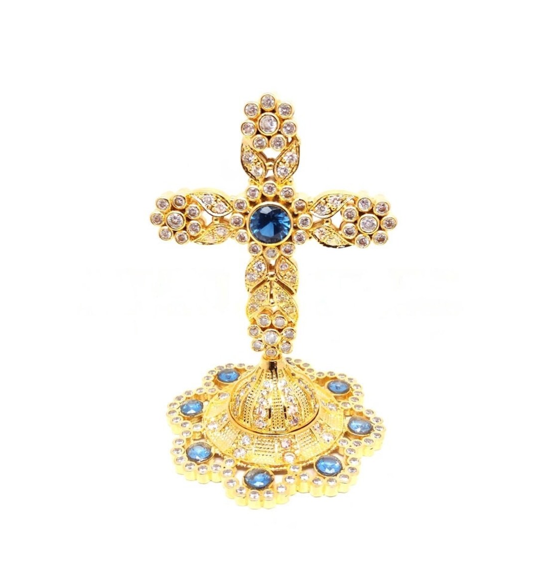 Brass Miter Cross With Gilded Inserts Cross for Bishops - Etsy