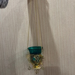 Church Pendant Lamp, Metal Lampada Gilded, Christian Icon Lamp ...