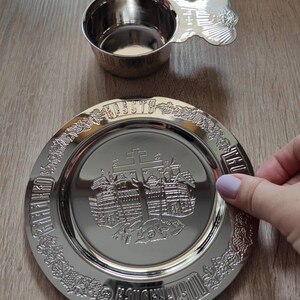 Nickel Plate Orthodox Eucharistic Set: Silver Color Communion Plate ...