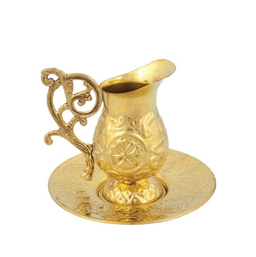 Bowl for Holy Water, Holy Water Cup, Bucket With Plate Gold-silver ...