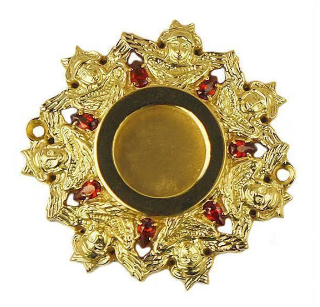 Reliquary, Small Cross for Holy Relics Saver in Brass, Icons Reliruary ...