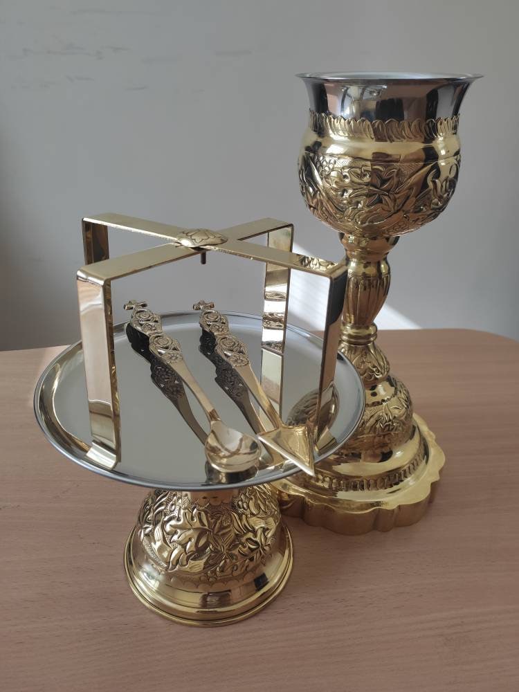 Orthodox Eucharistic Set Brass Cup 500ml Holy Communion Set - Etsy