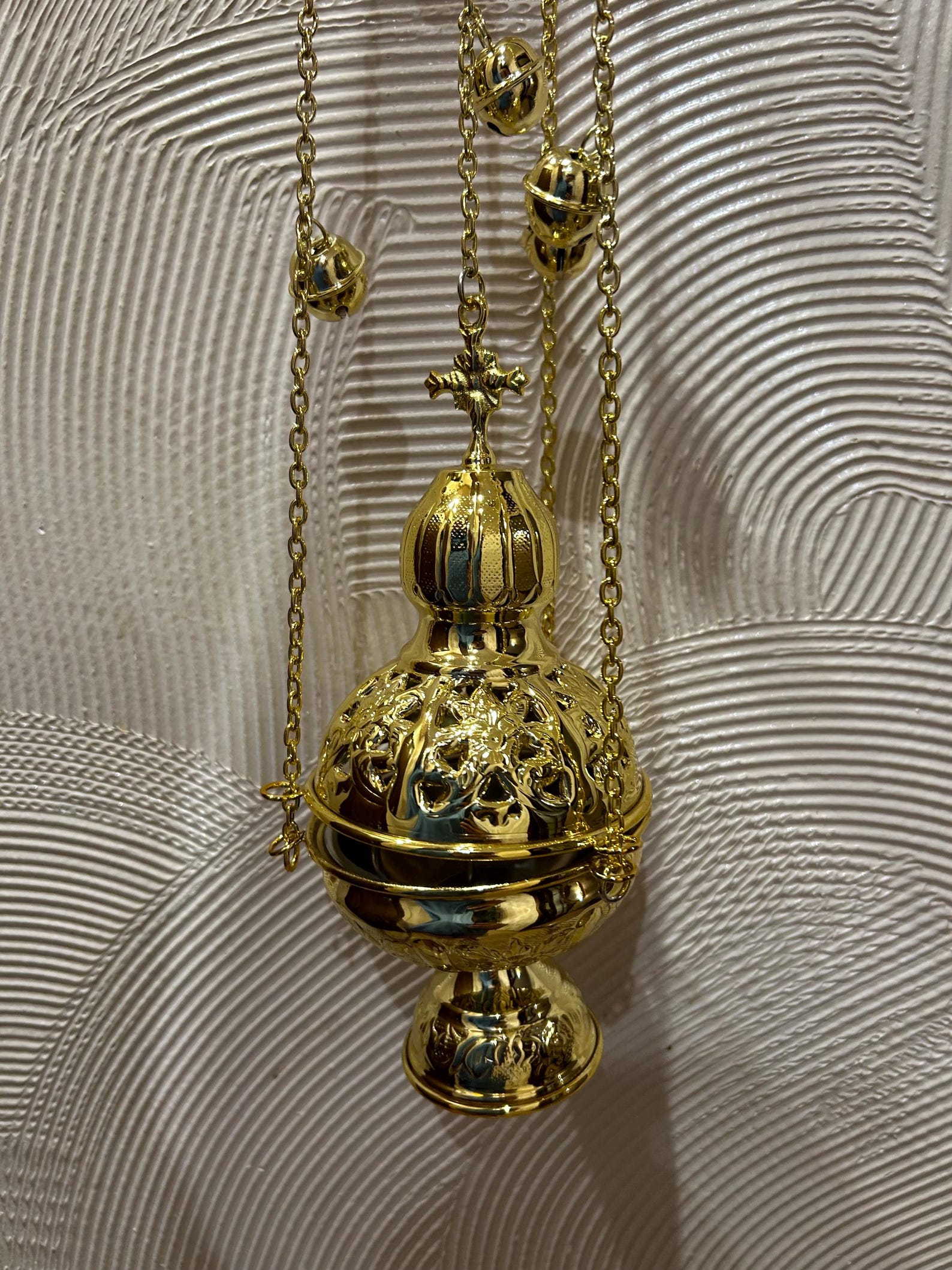Gold Church Incense Burner With Chains: Handmade Liturgical Censer - Etsy