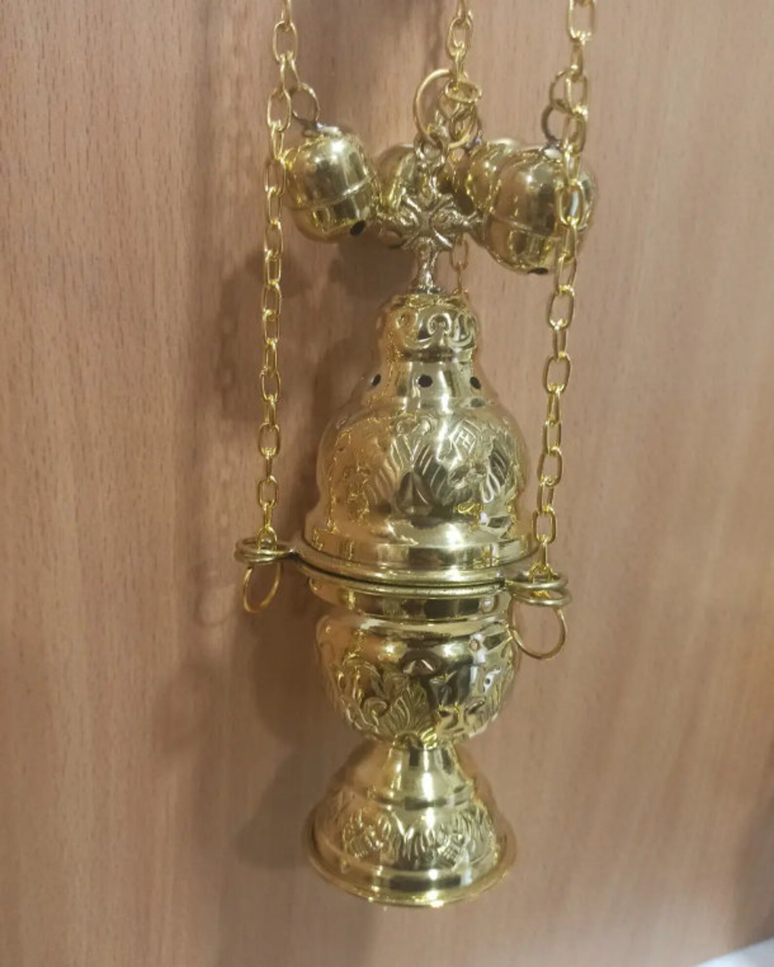 Gold Censer, Church Incense Burner With Chain Greek Style, Vessels for ...