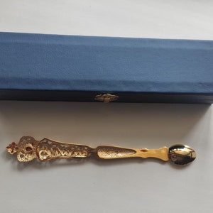 Eucharistic Spoon in Gift Box, Litugical Golden Plated Brass Spoon ...