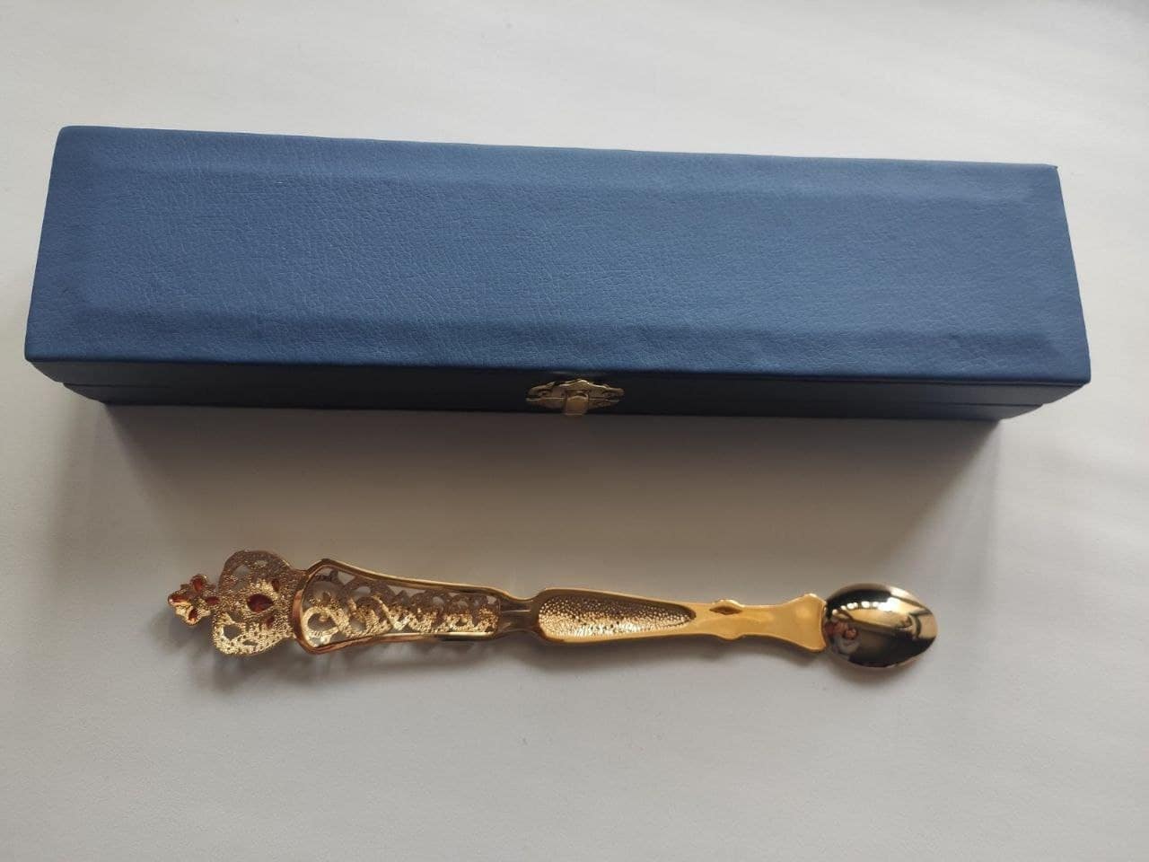 Eucharistic Spoon in Gift Box Litugical Golden Plated Brass - Etsy