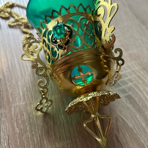 Church Pendant Lamp, Metal Lampada Gilded, Christian Icon Lamp ...