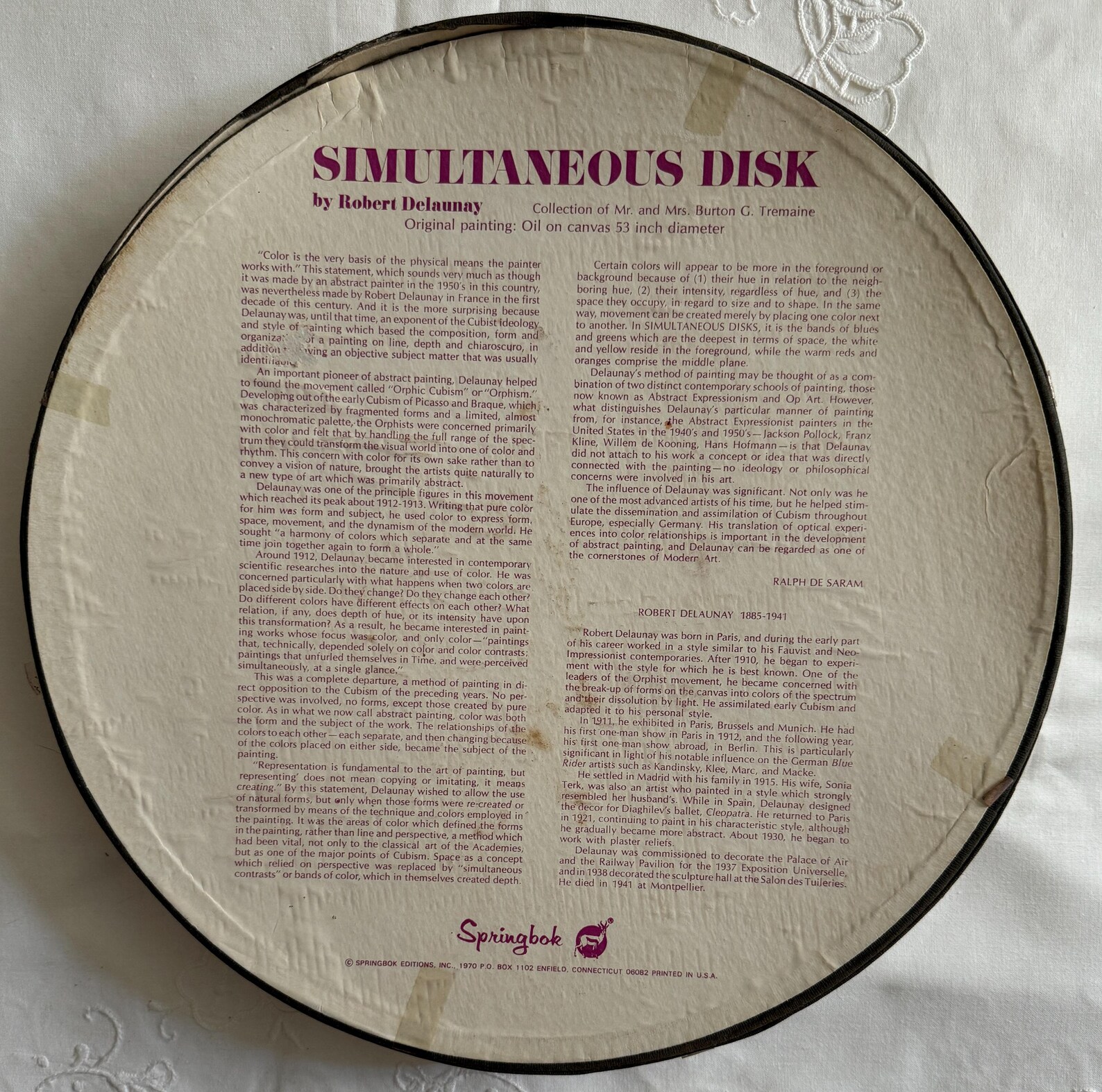 1970 Springbok Circular Puzzle Modern Abstract Art by Robert Delaunay ...