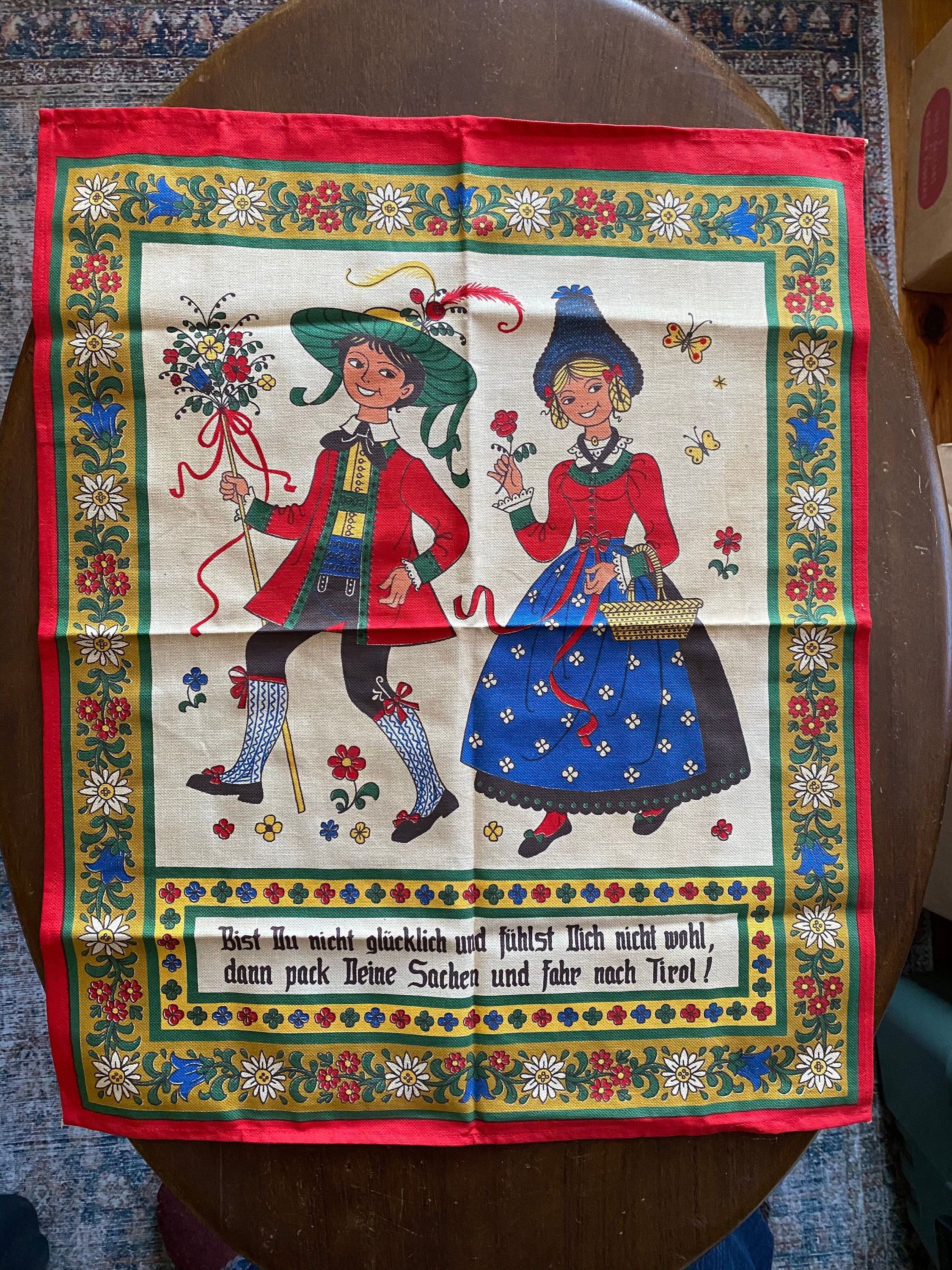 Kitchen & Dining Home & Living Vintage Austrian 'Tirol' Linen Table ...