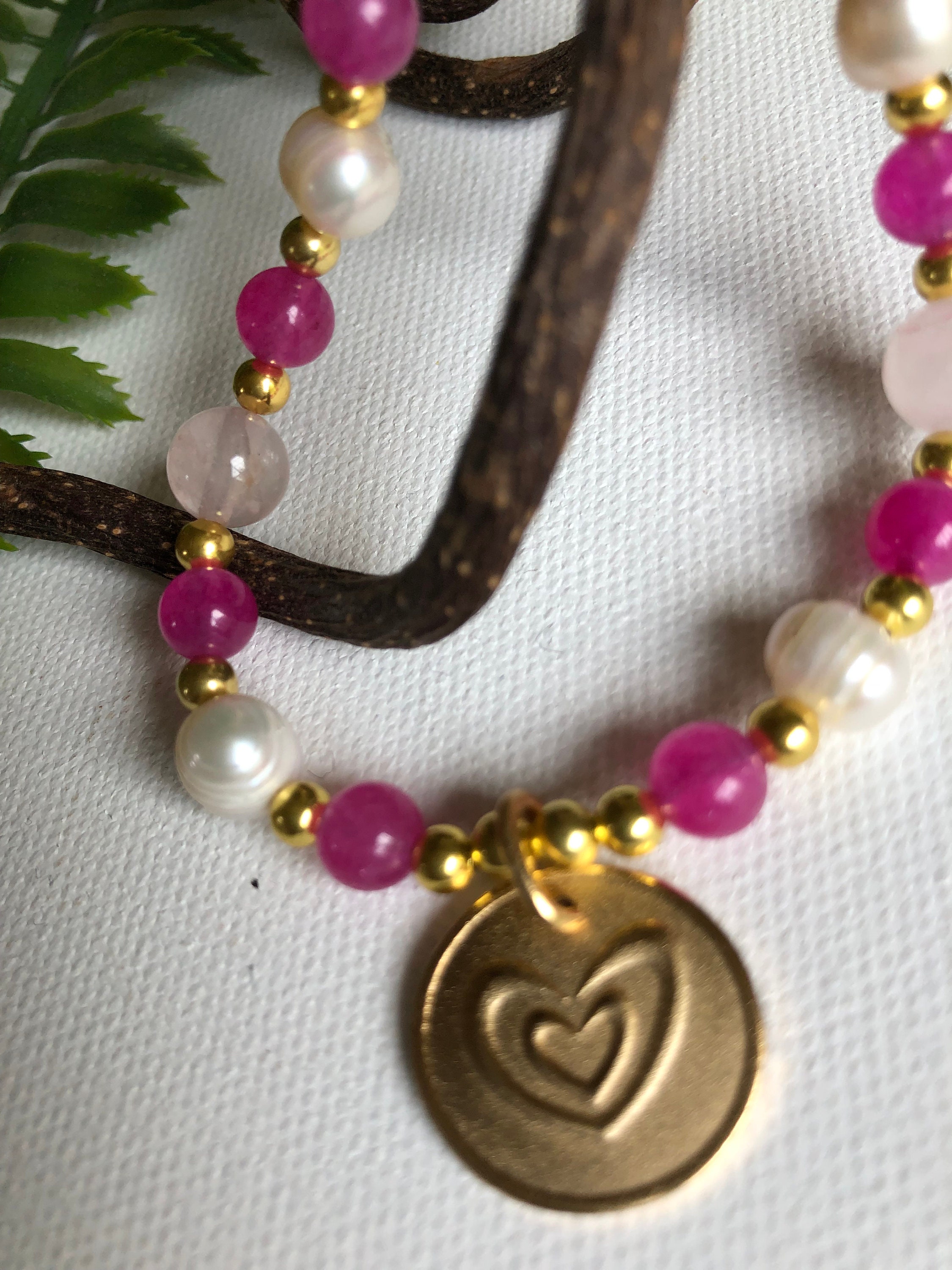 Cute Handmade Gemstone Heart Medallion - Etsy Australia