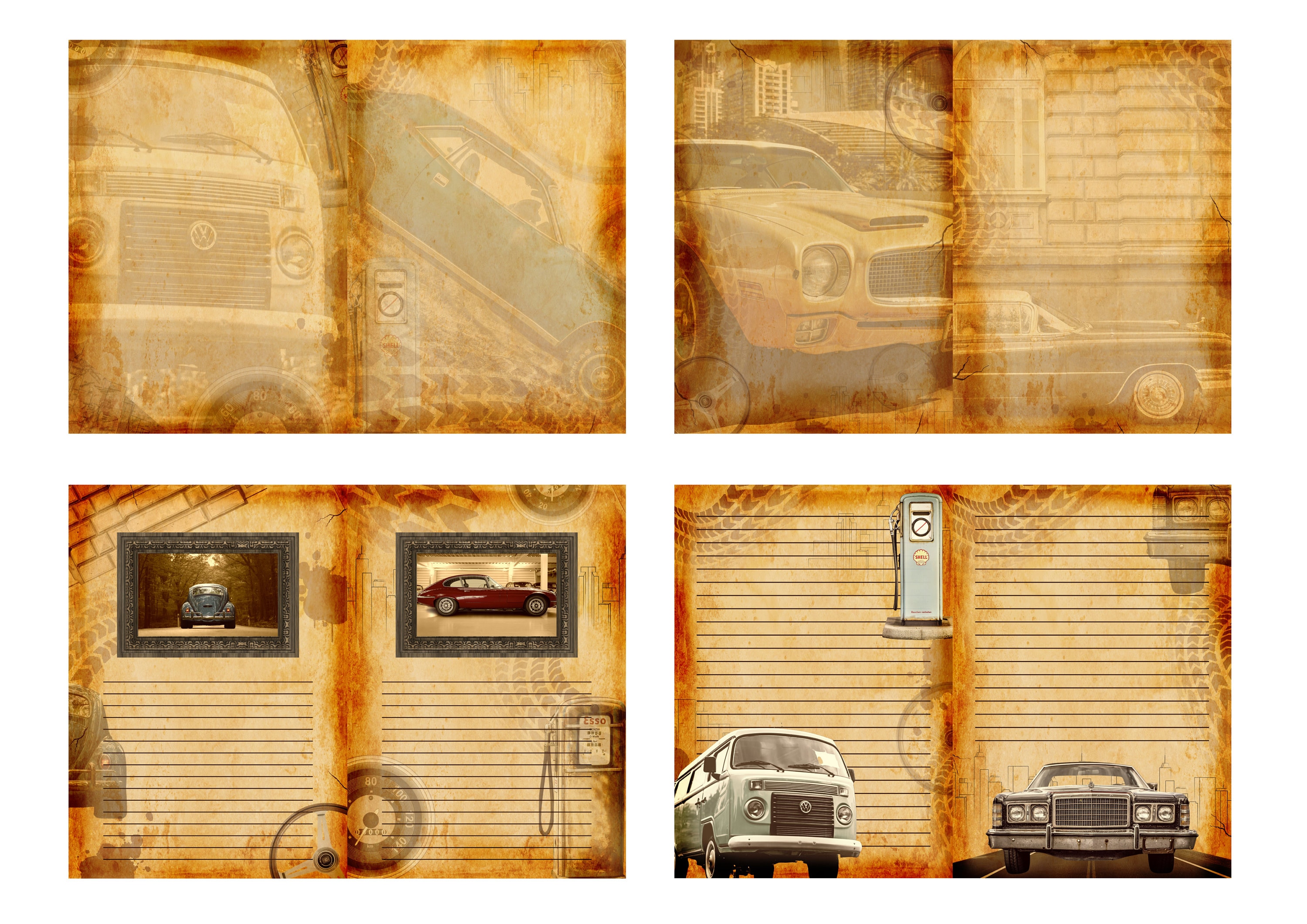 Classic Cars Junk Journal Kit - Etsy