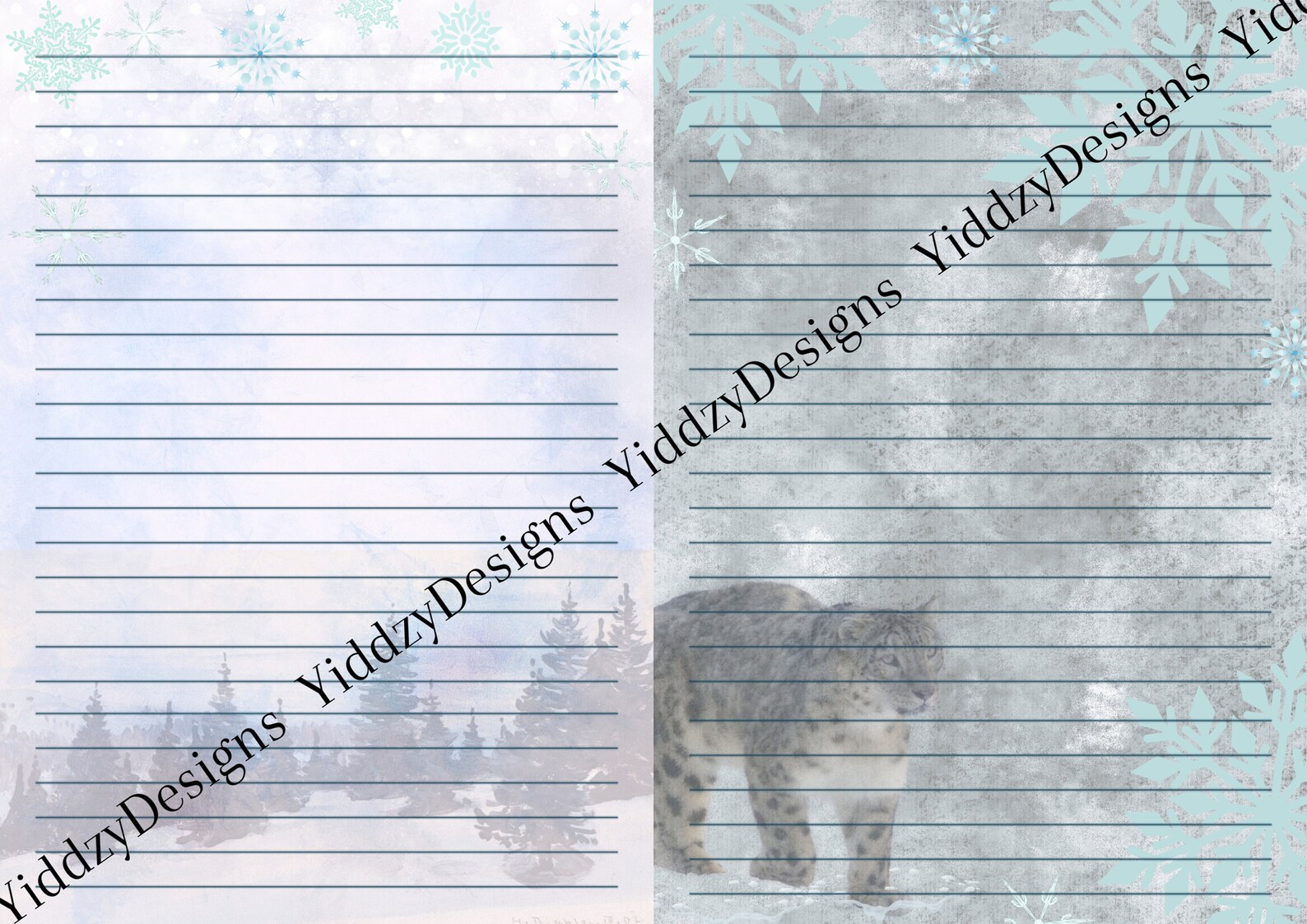 Winter Junk Journal Digital Background Pages - Etsy
