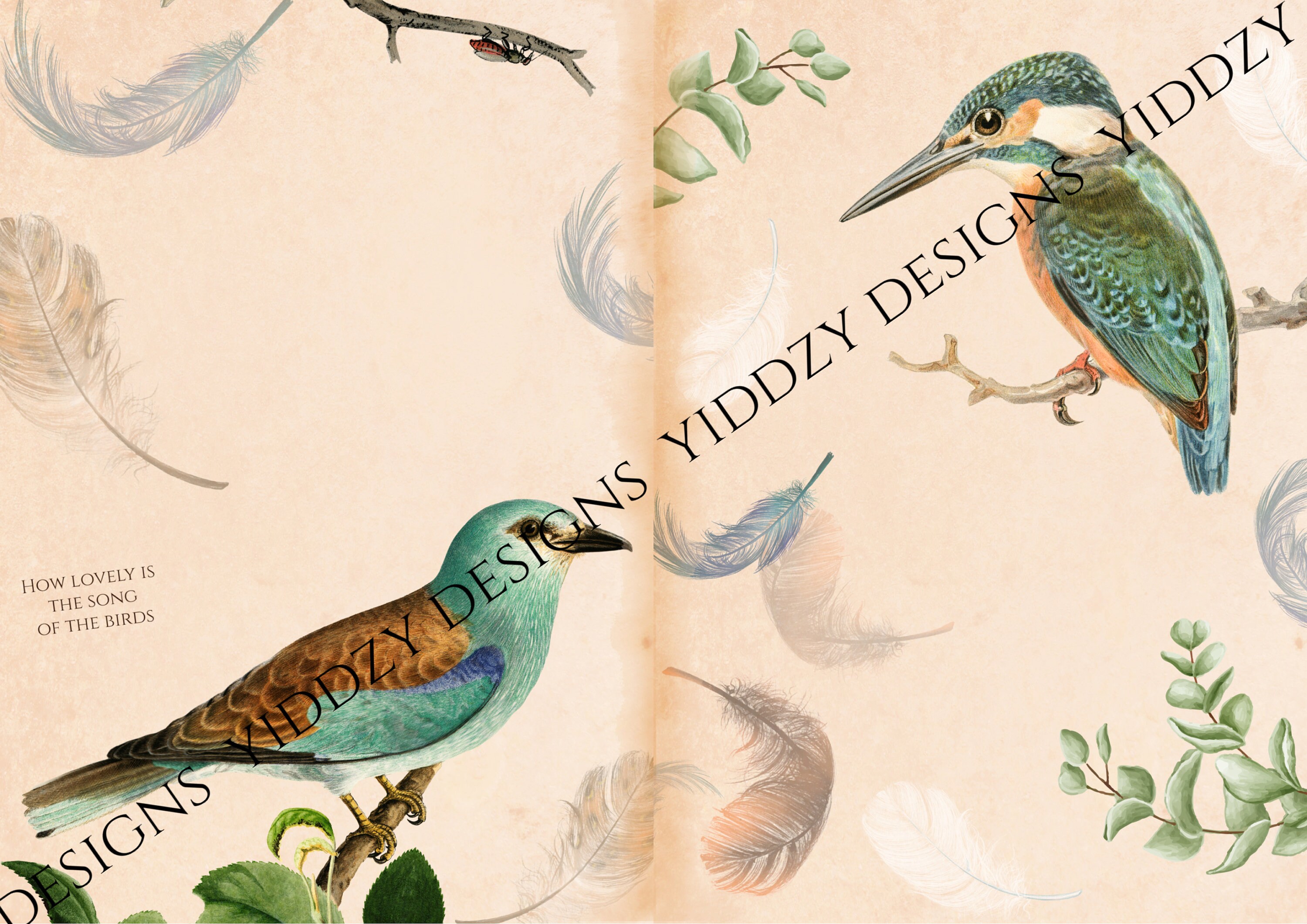 Bird Junk Journal Pages Kit | Etsy