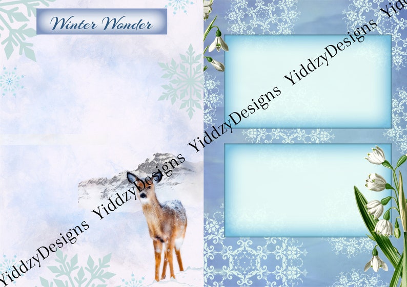 Winter Junk Journal Digital Background Pages | Etsy