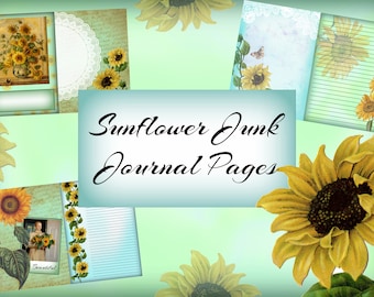 Sunny Sunflower Days Digital Journal Background Pages Kit - Etsy