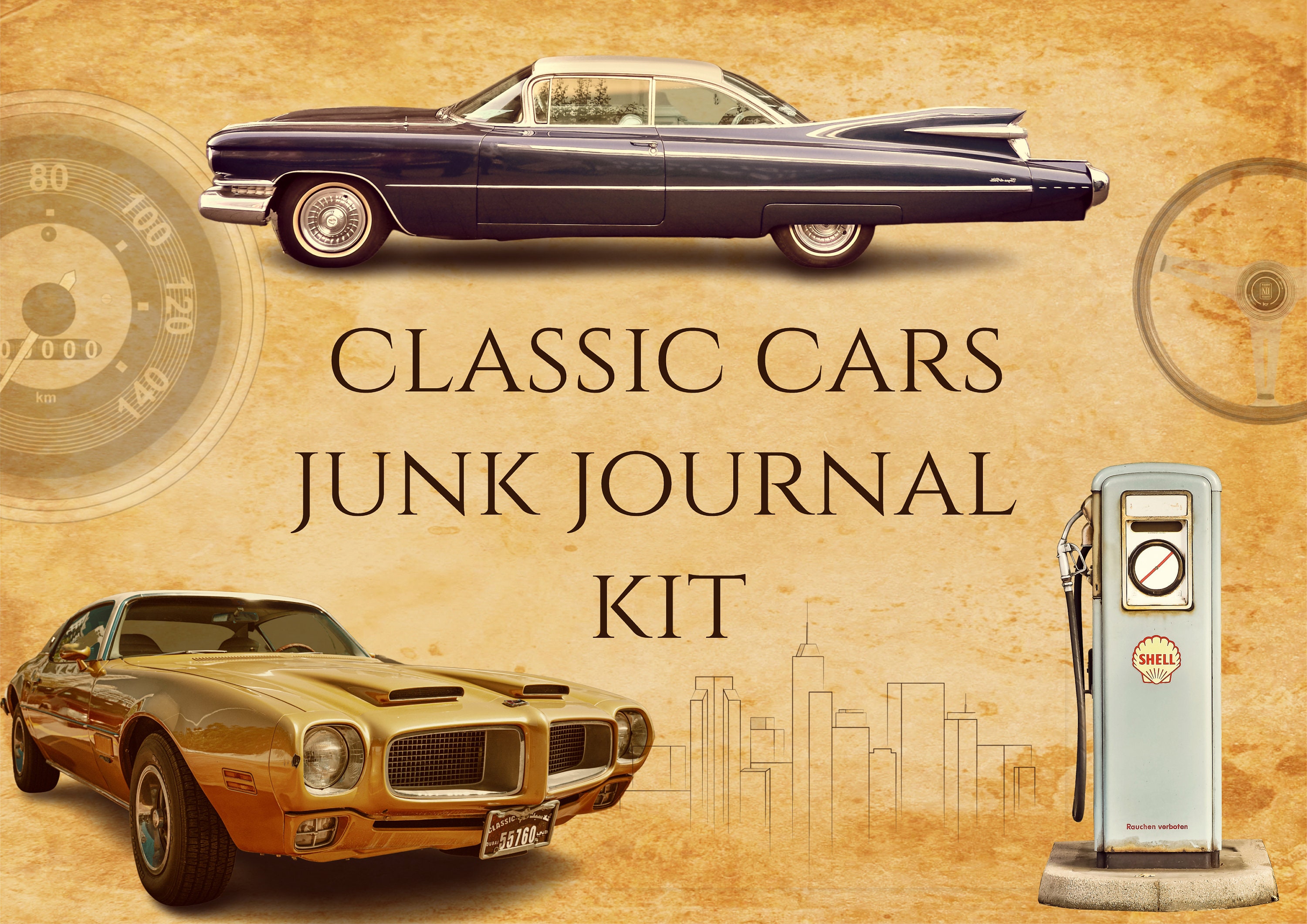 Classic Cars Junk Journal Kit - Etsy