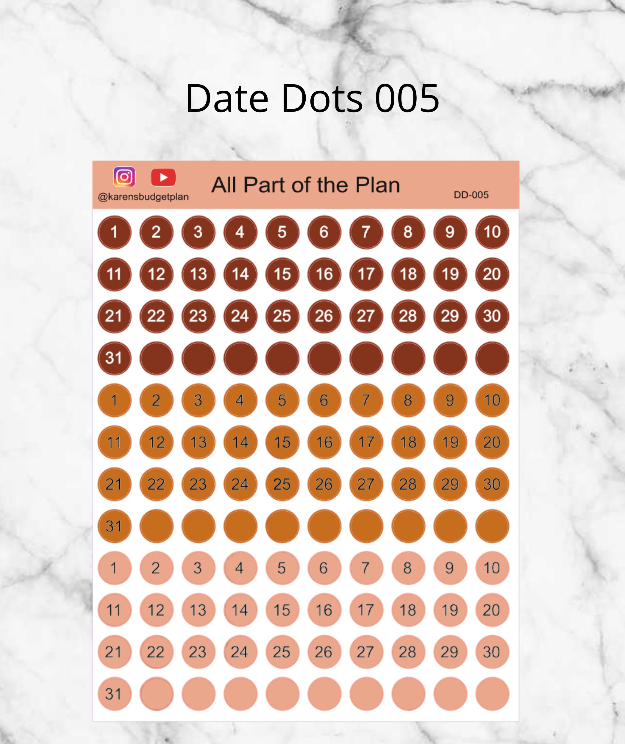 Date Dot Stickers/Date Stickers/Mini Date Dot Stickers/Date | Etsy