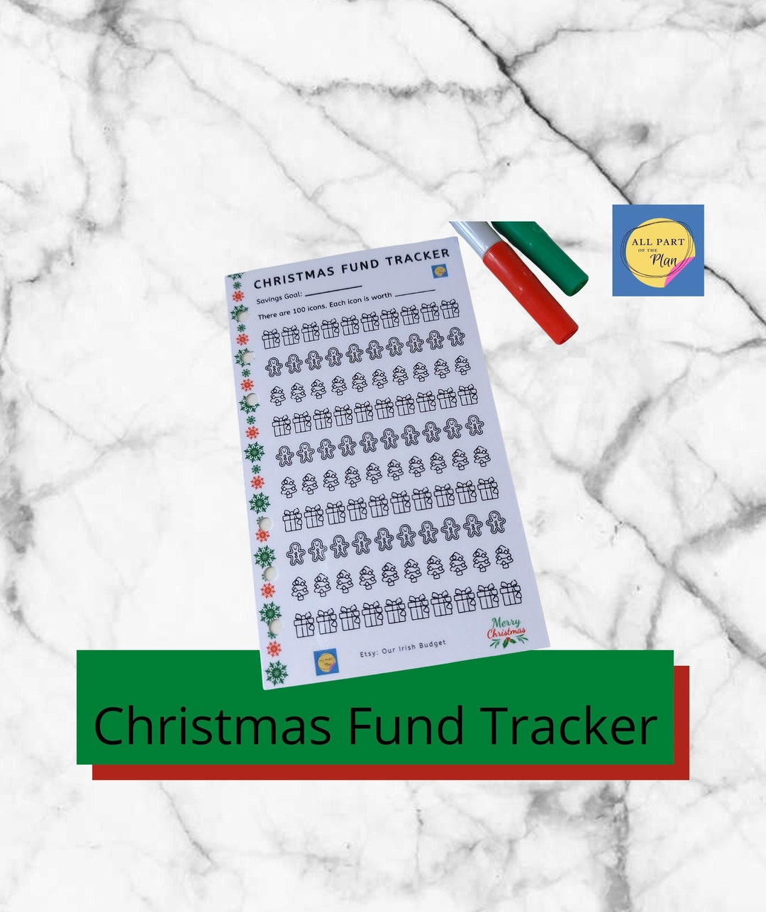Christmas Fund Tracker A6 Christmas Tracker Cash Envelope Christmas ...