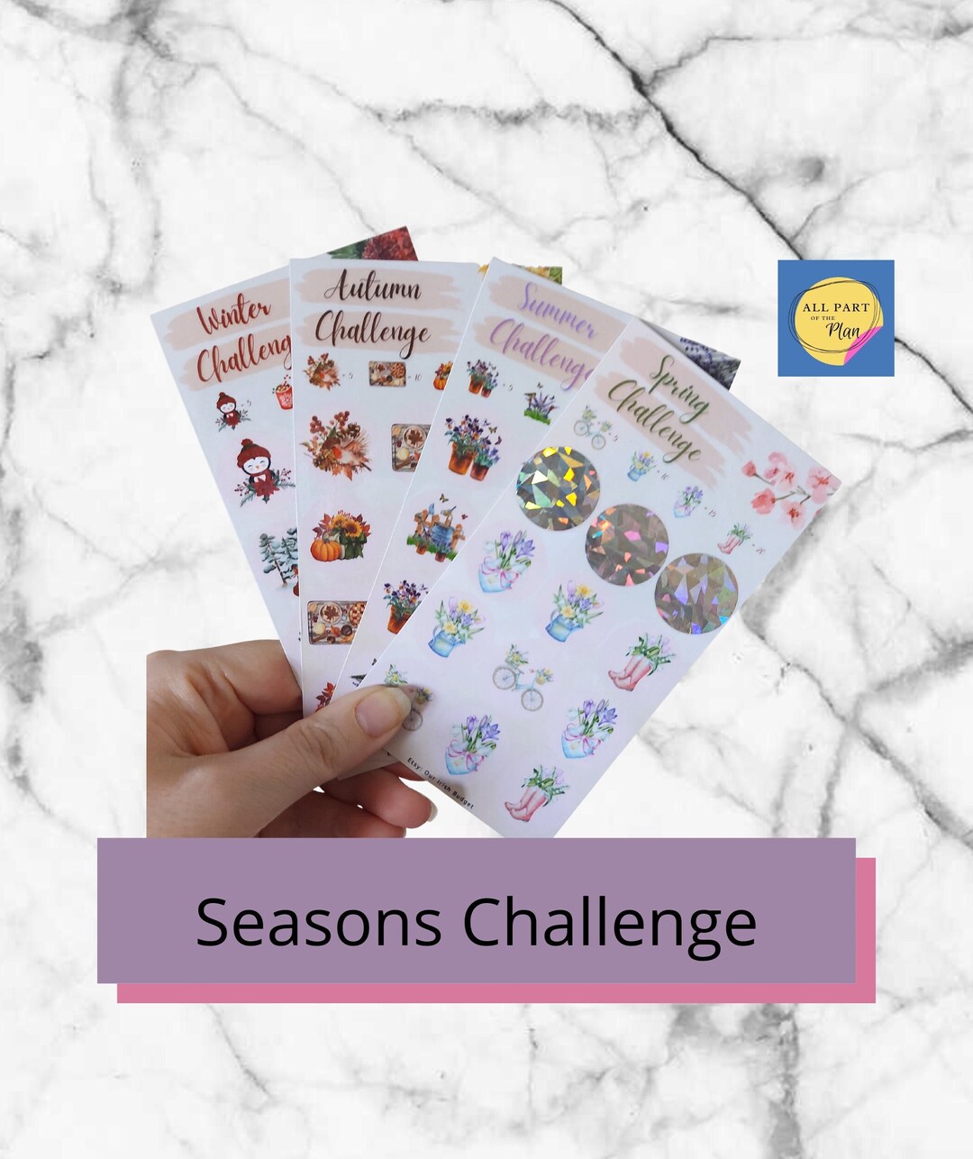 Seasons Savings Challenge, 4 Seasons Challenge, Seasonal Saving Tracker ...