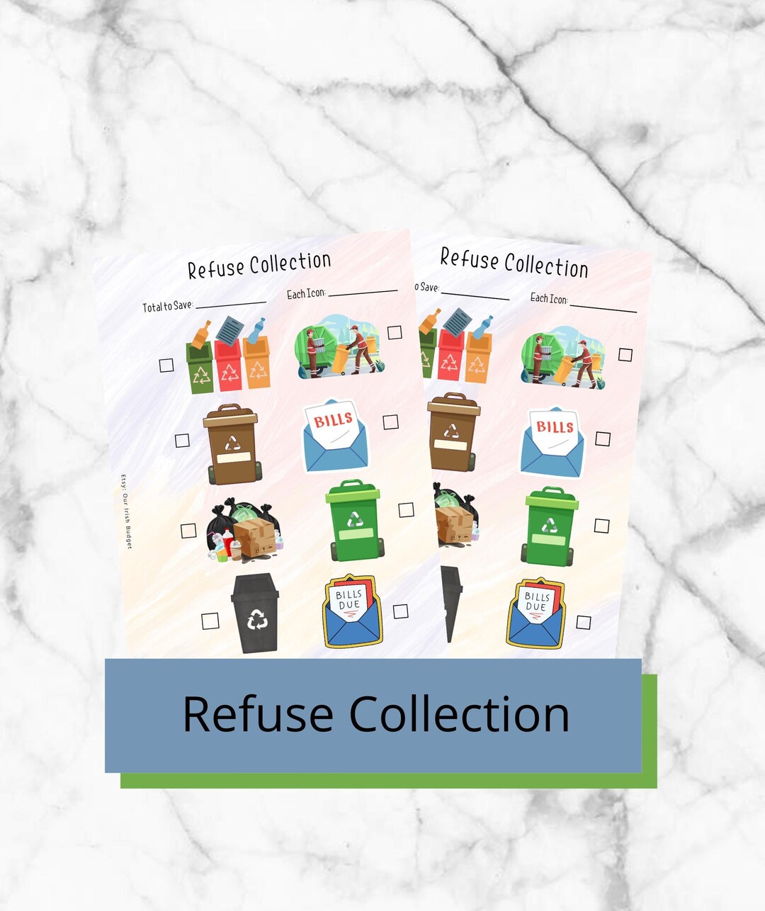 Refuse Collection Waste Bin Bill Household Waste Savings Cash Envelope ...