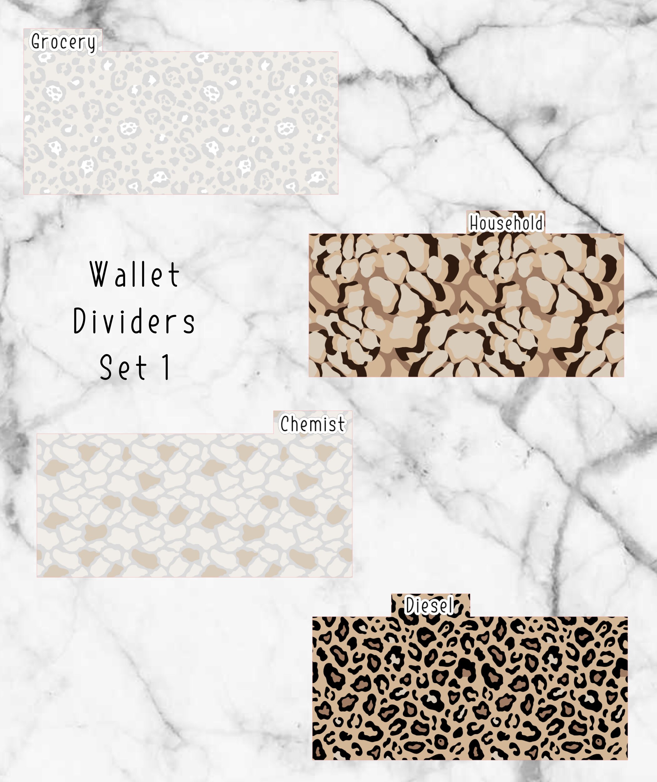 CASH DIVIDERS Wallet Dividers Animal Print Cash Budget - Etsy