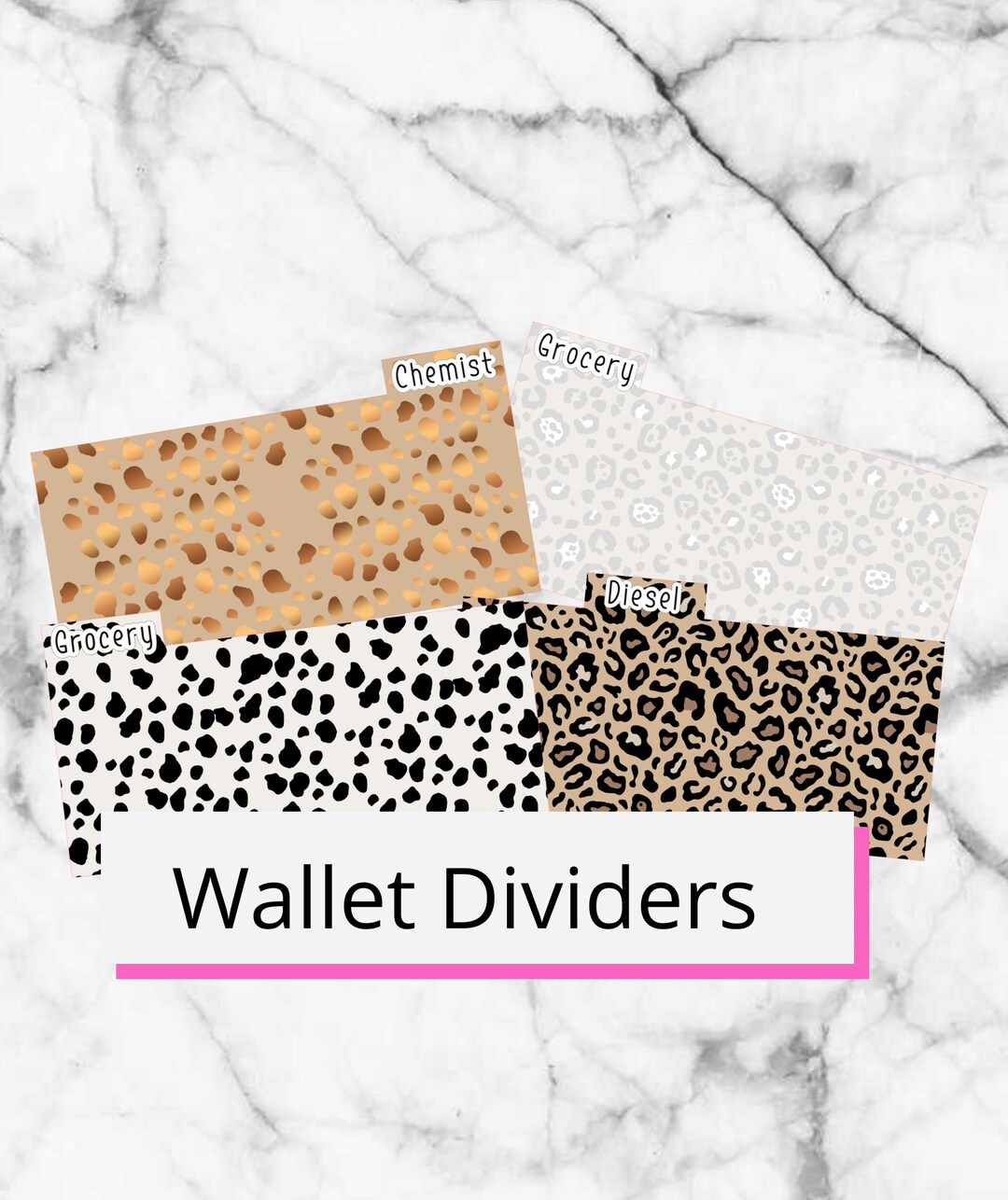 CASH DIVIDERS Wallet Dividers Animal Print Cash Budget System Cash ...