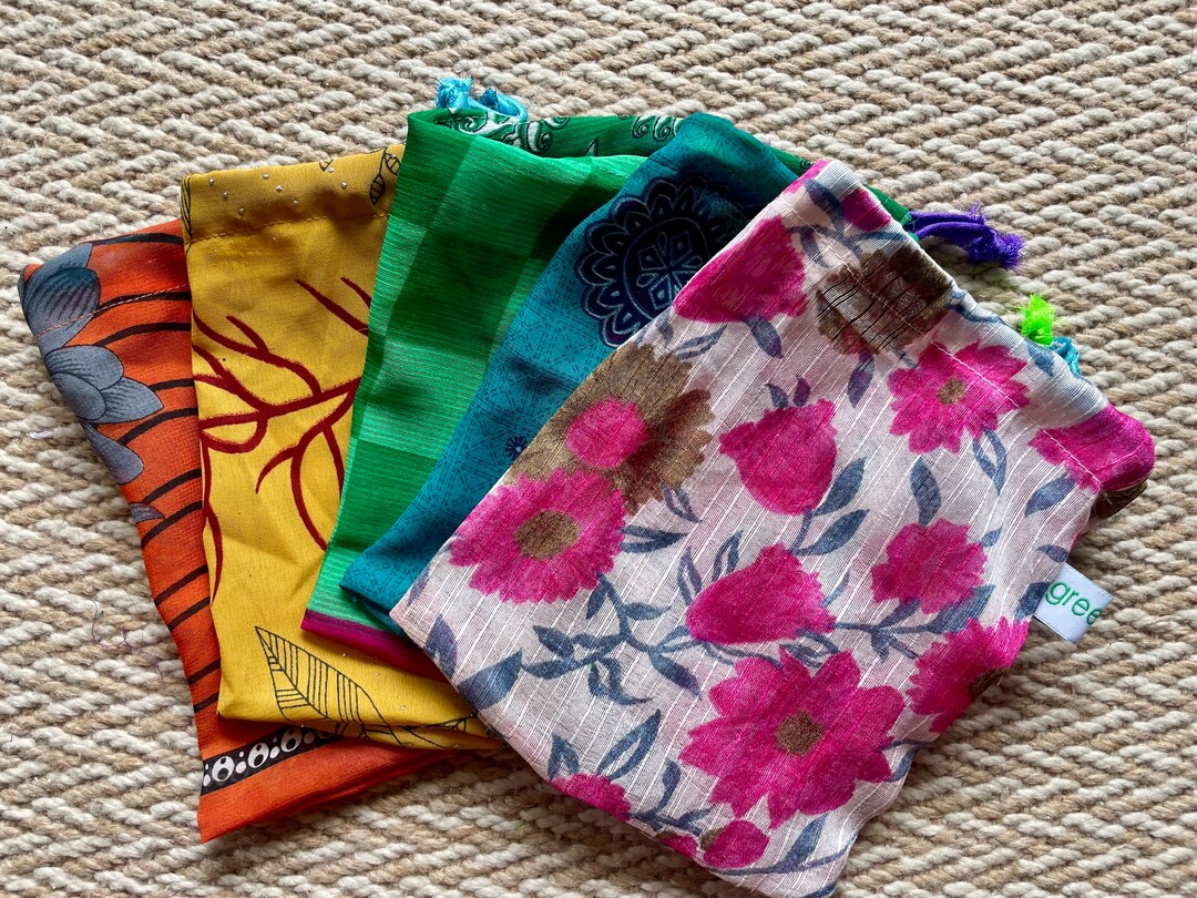 Upcycled Sari Christmas Gift Bags Handmade From 100% Recycled Vintage ...