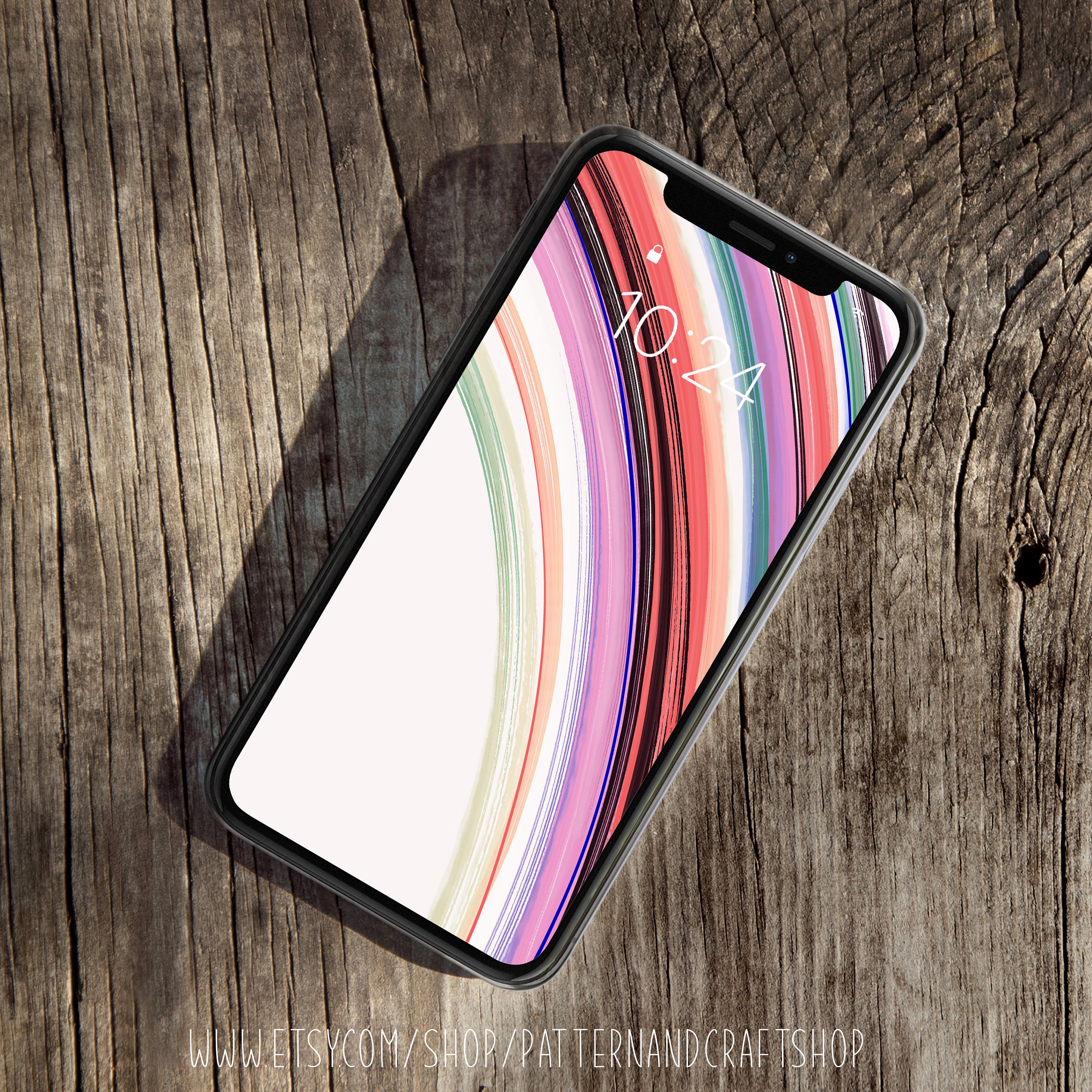 Phone Wallpaper Painted Rainbow Phone Background Instant Download - Etsy