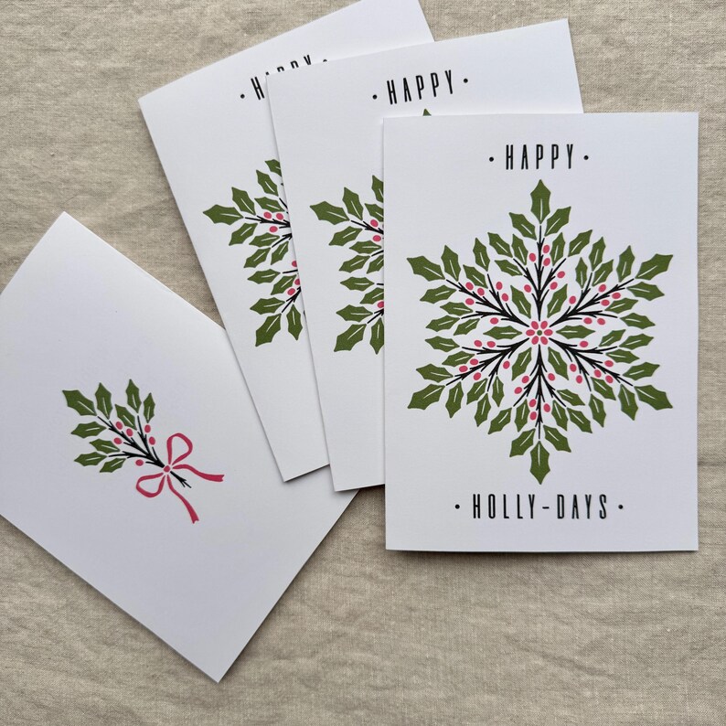 Printable Christmas Card 5x7 - Instant Download File - Holly Happy ...