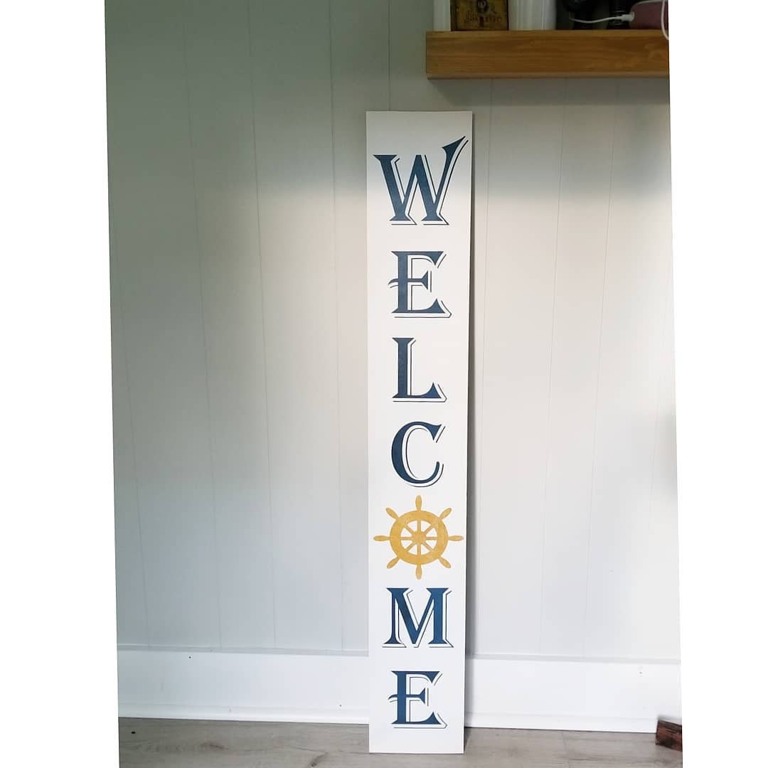 Nautical Welcome Sign Beach Welcome Sign Ocean themed Sign | Etsy